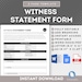 Workplace Incident Witness Statement Form, HR Investigation Witness ...