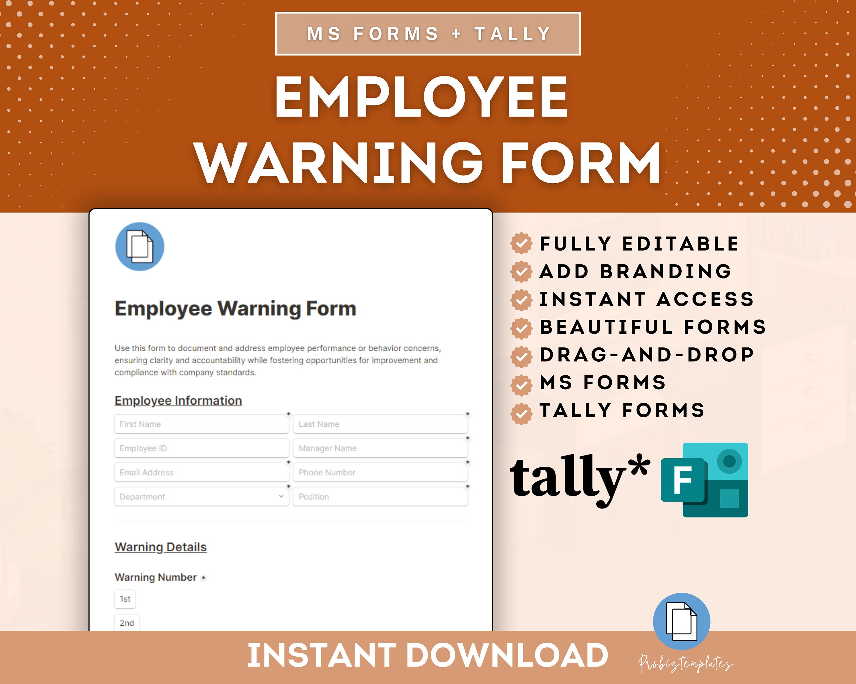 Employee Warning Online Form, Employee Discipline, Employee Write up ...