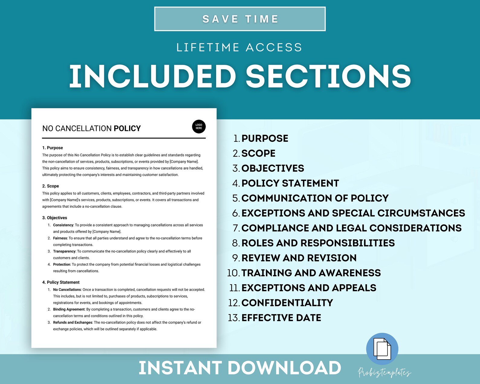 No Cancellation Policy Template, Cancellation Policy Guidelines, No ...