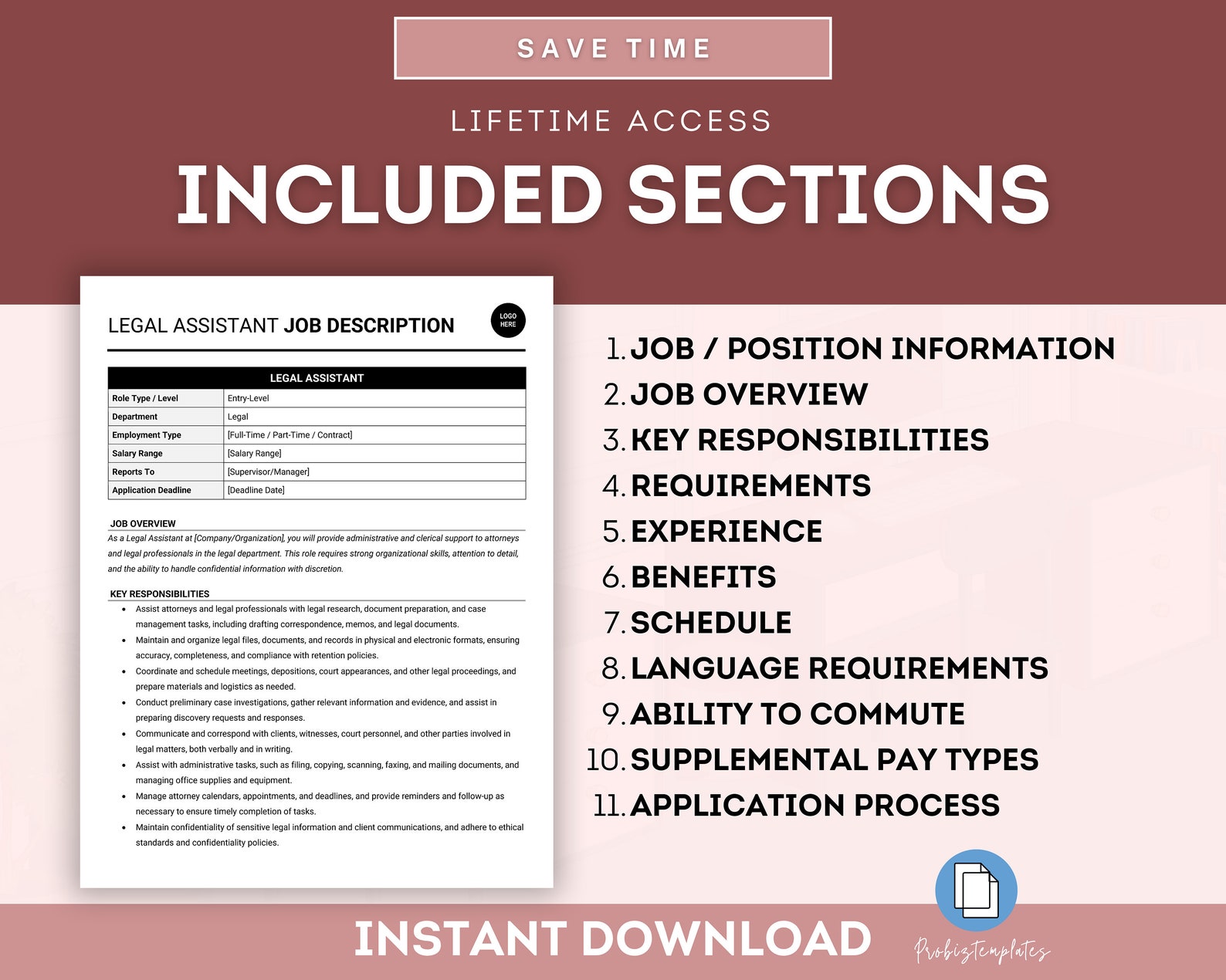 Legal Assistant Job Description Template, Law Office Assistant Role ...