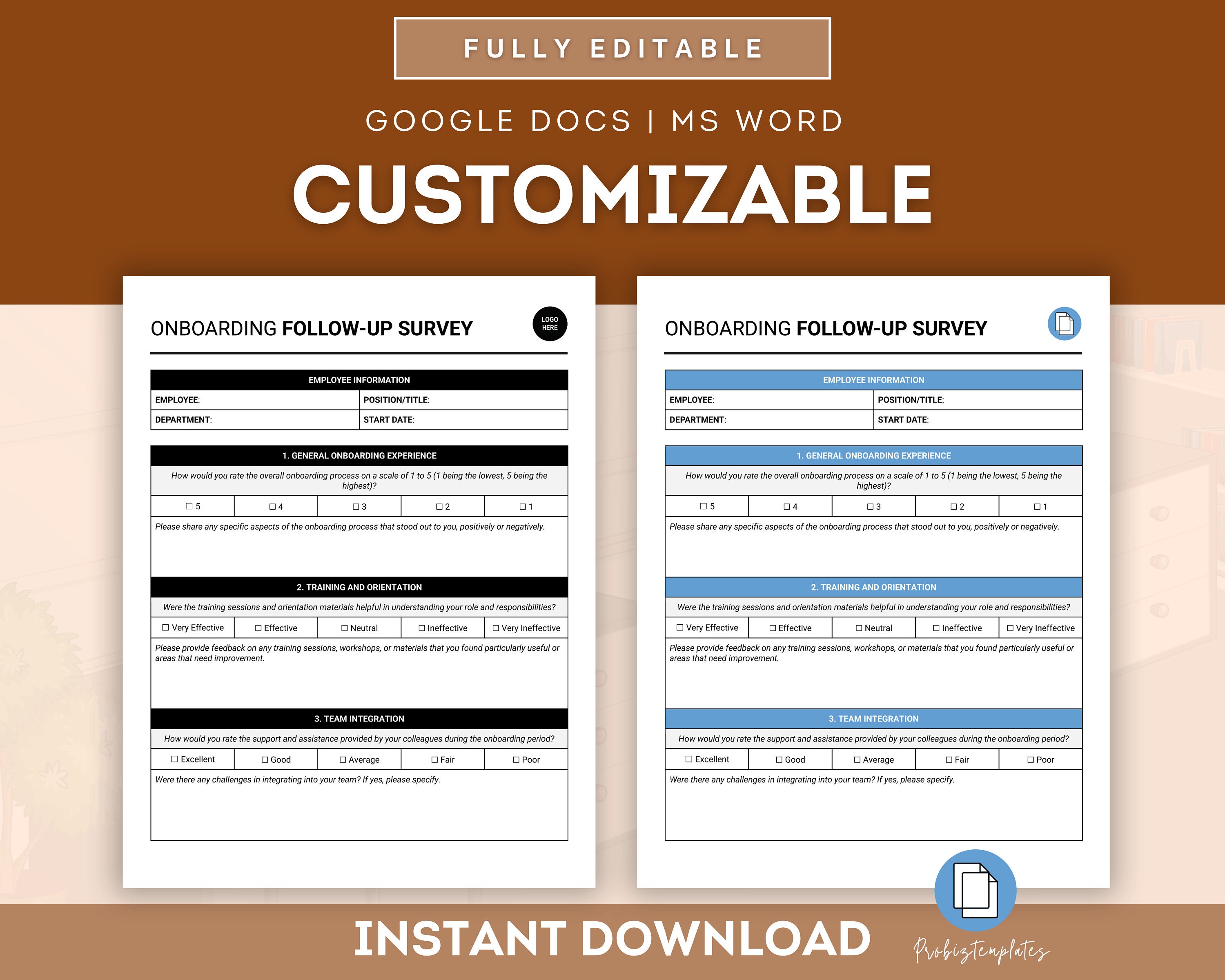Employee Onboarding Follow-up Survey, Employee Post-onboarding Survey ...