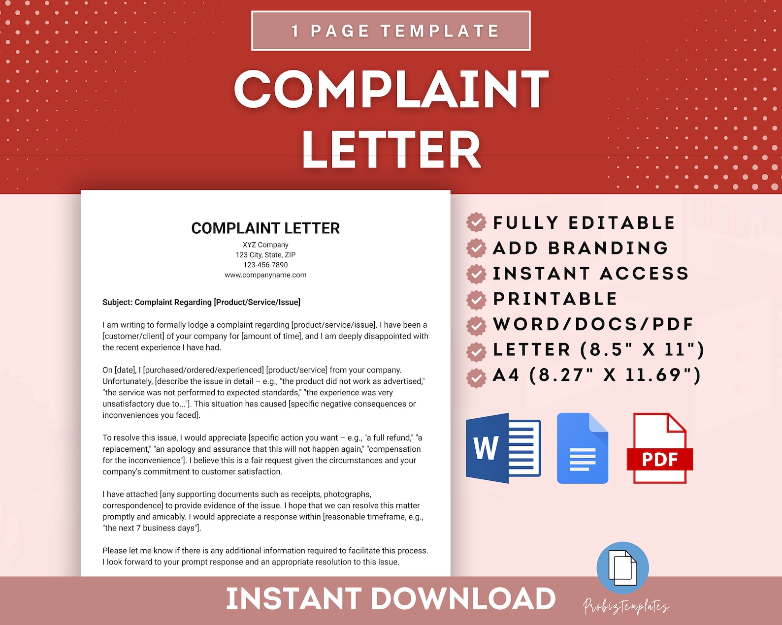 Complaint Letter Template, Formal Complaint Letter, Customer Complaint ...