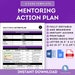 Mentoring Action Plan Template, Mentoring Roadmap Template, Coaching ...