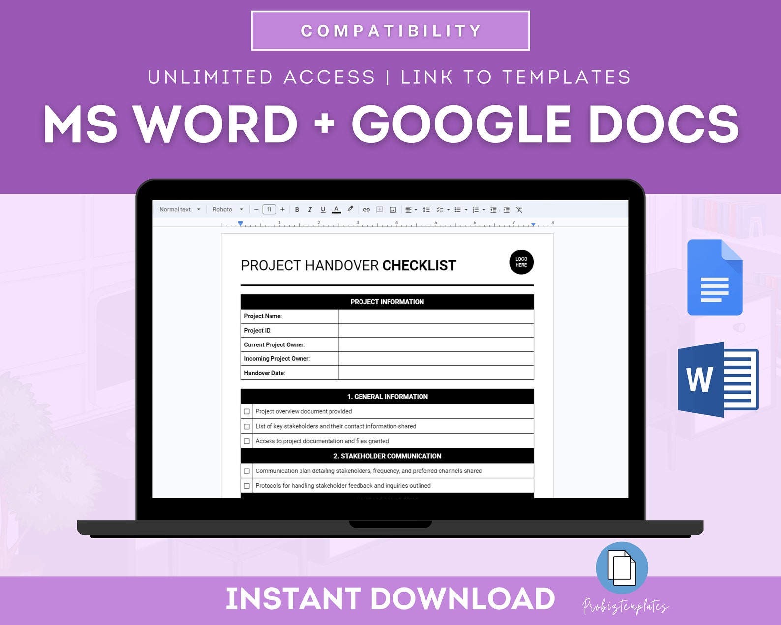 Project Handover Checklist, Project Transfer Checklist, Project ...