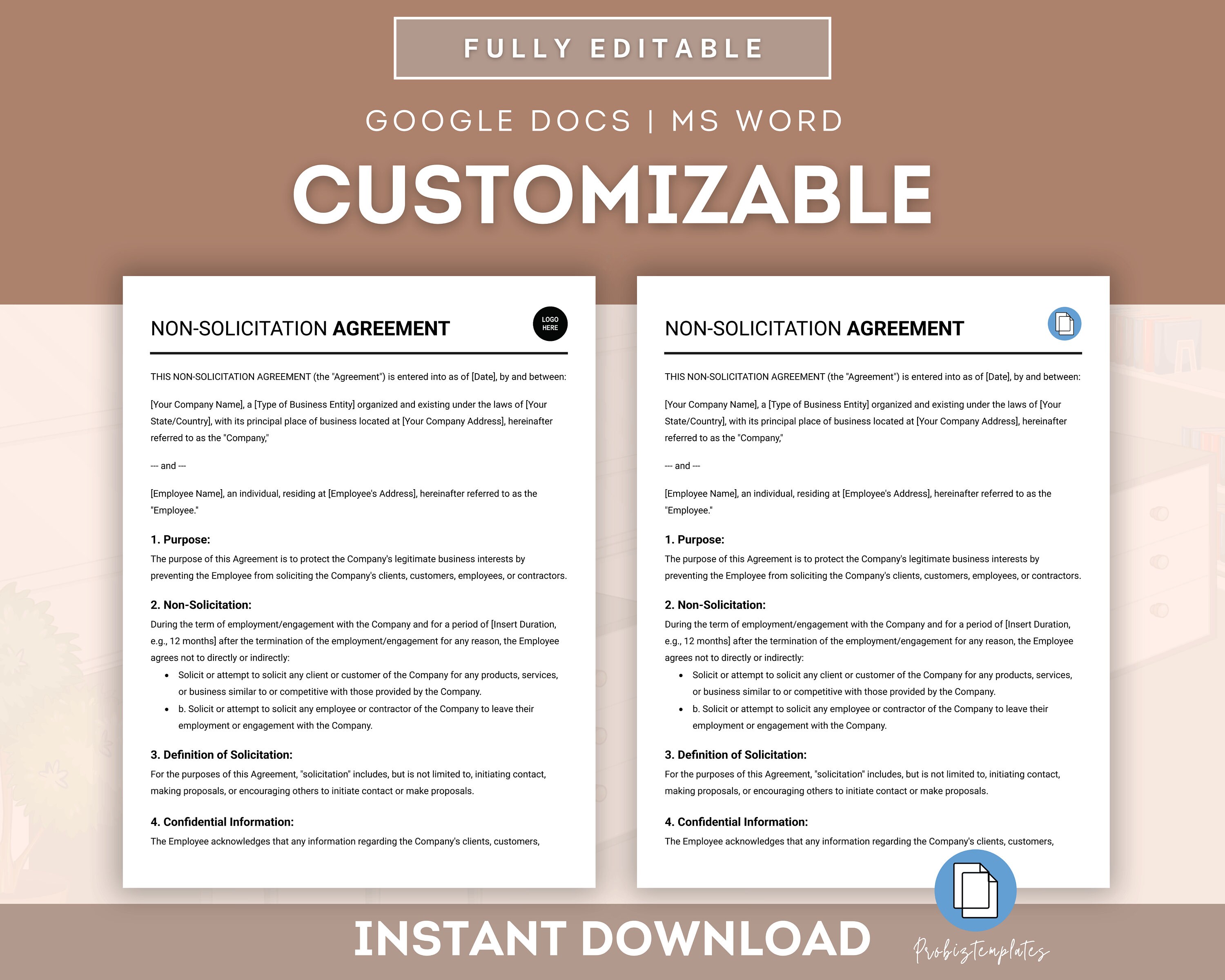 Non-solicitation Agreement Template, Employee Non-solicitation Contract ...
