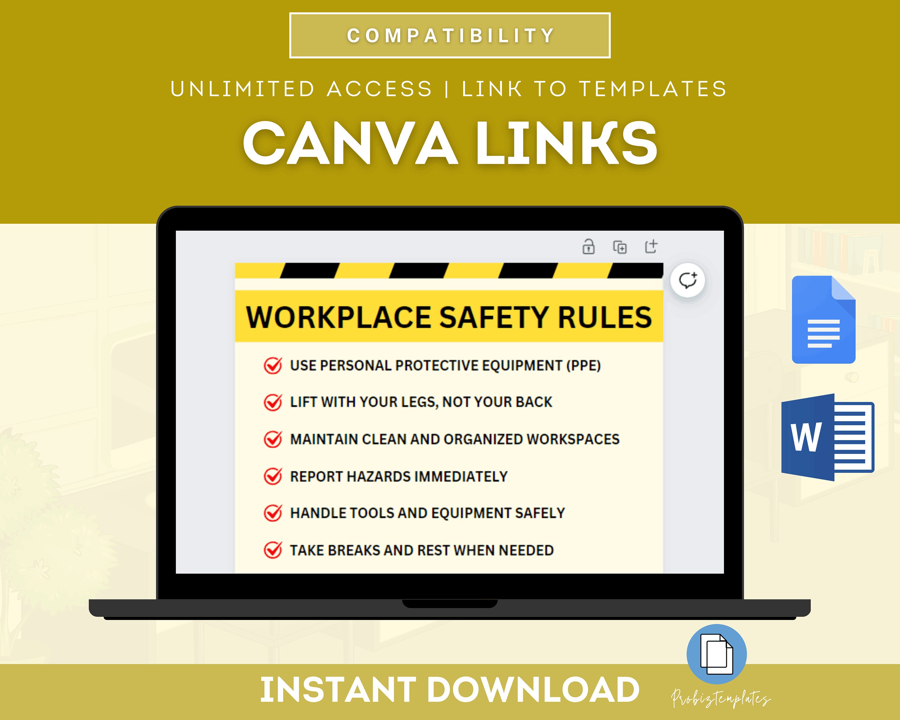 Workplace Safety Rules Poster, Printable Workplace Safety Guidelines ...