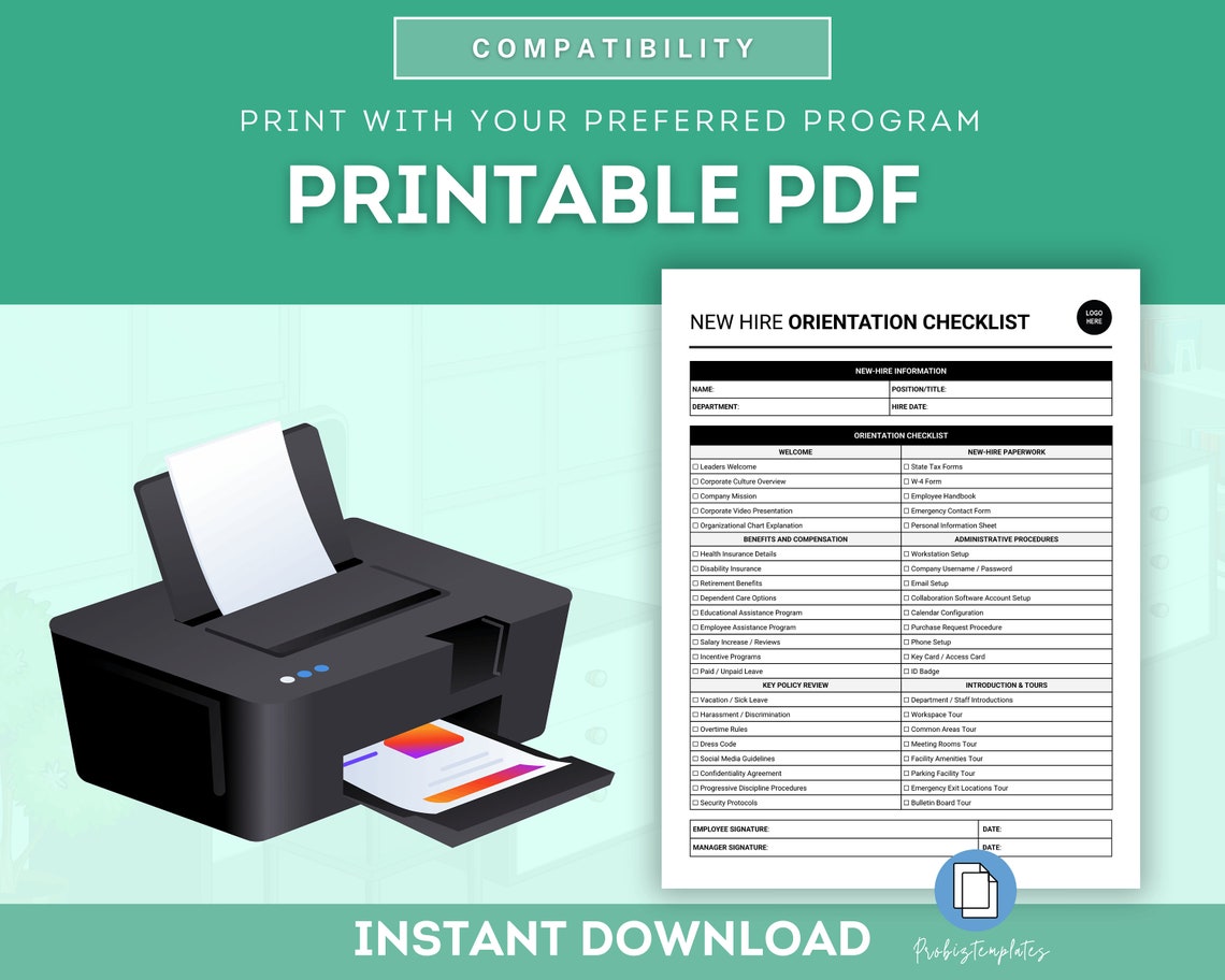 New Hire Orientation Checklist, Employee Onboarding Forms, New Hire ...