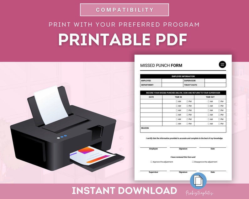 Missed Punch Form Template, Employee Time Punch Correction Form ...