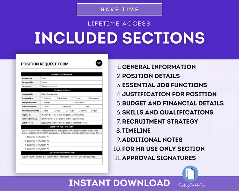 HR Position Request Form Template, Job Opening Request Form, Job ...
