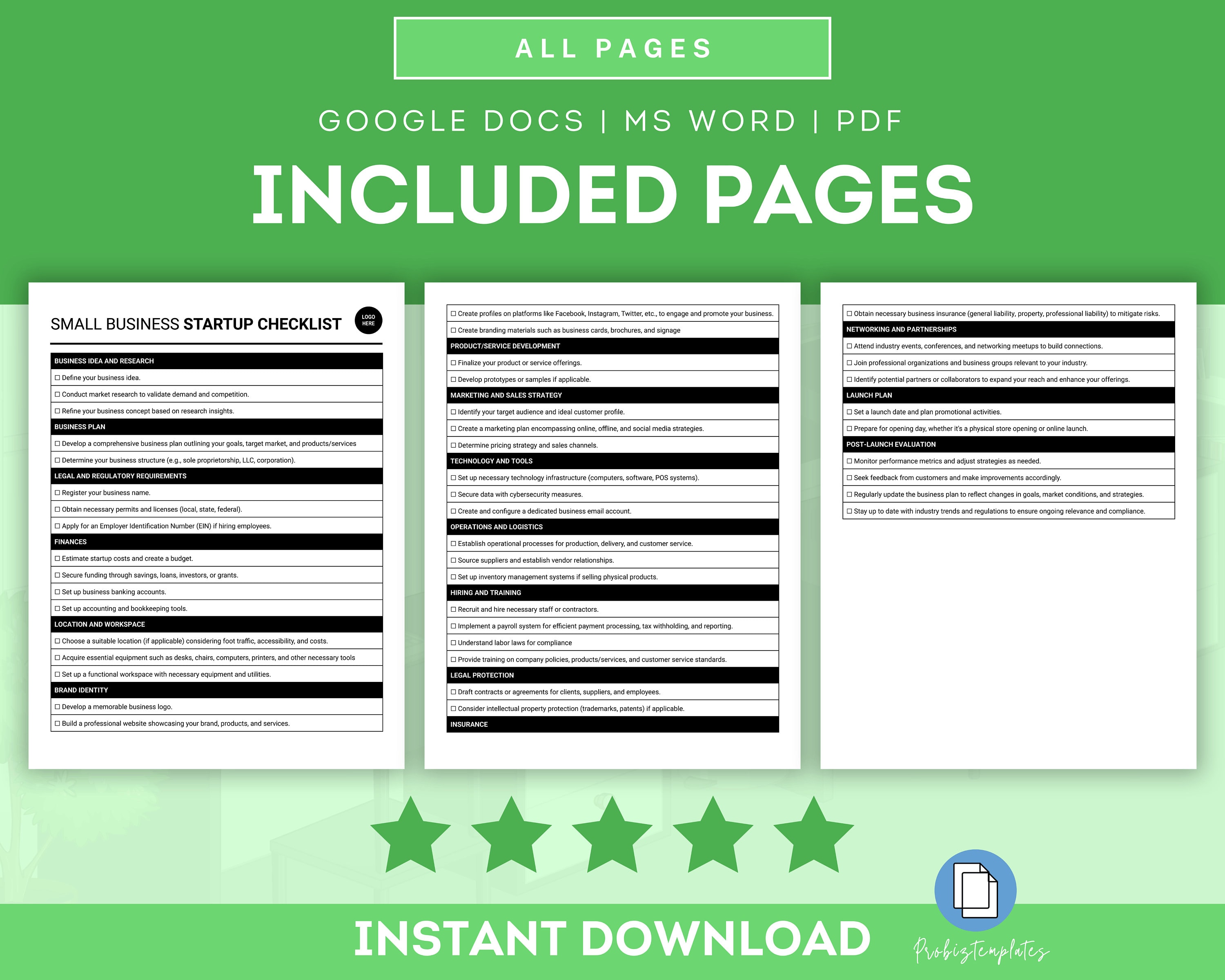 Small Business Startup Checklist, New Business Launch Guide, Startup ...