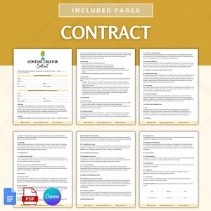 Content Creator Contract Bundle, Influencer Agreement Template, Social Media Services Contract ...