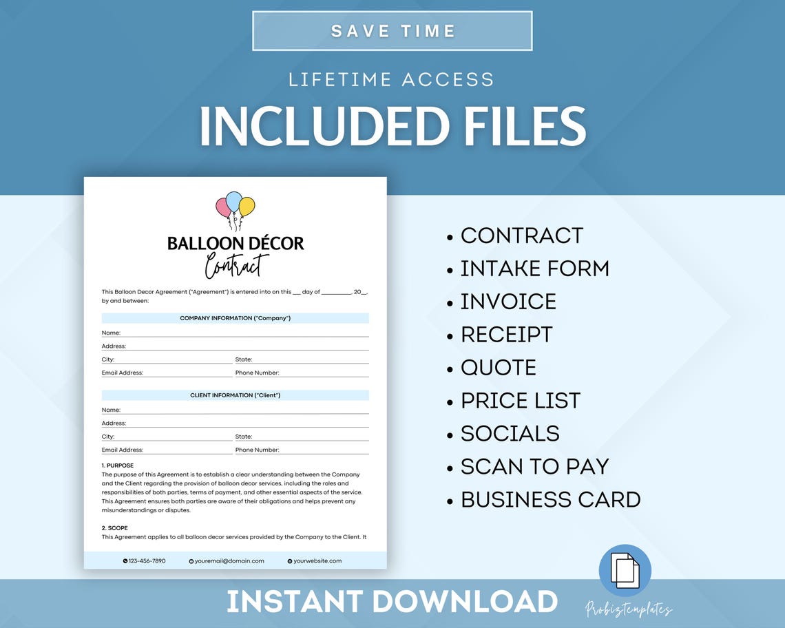 Balloon Decor Contract Bundle, Event Balloon Decoration Contract ...