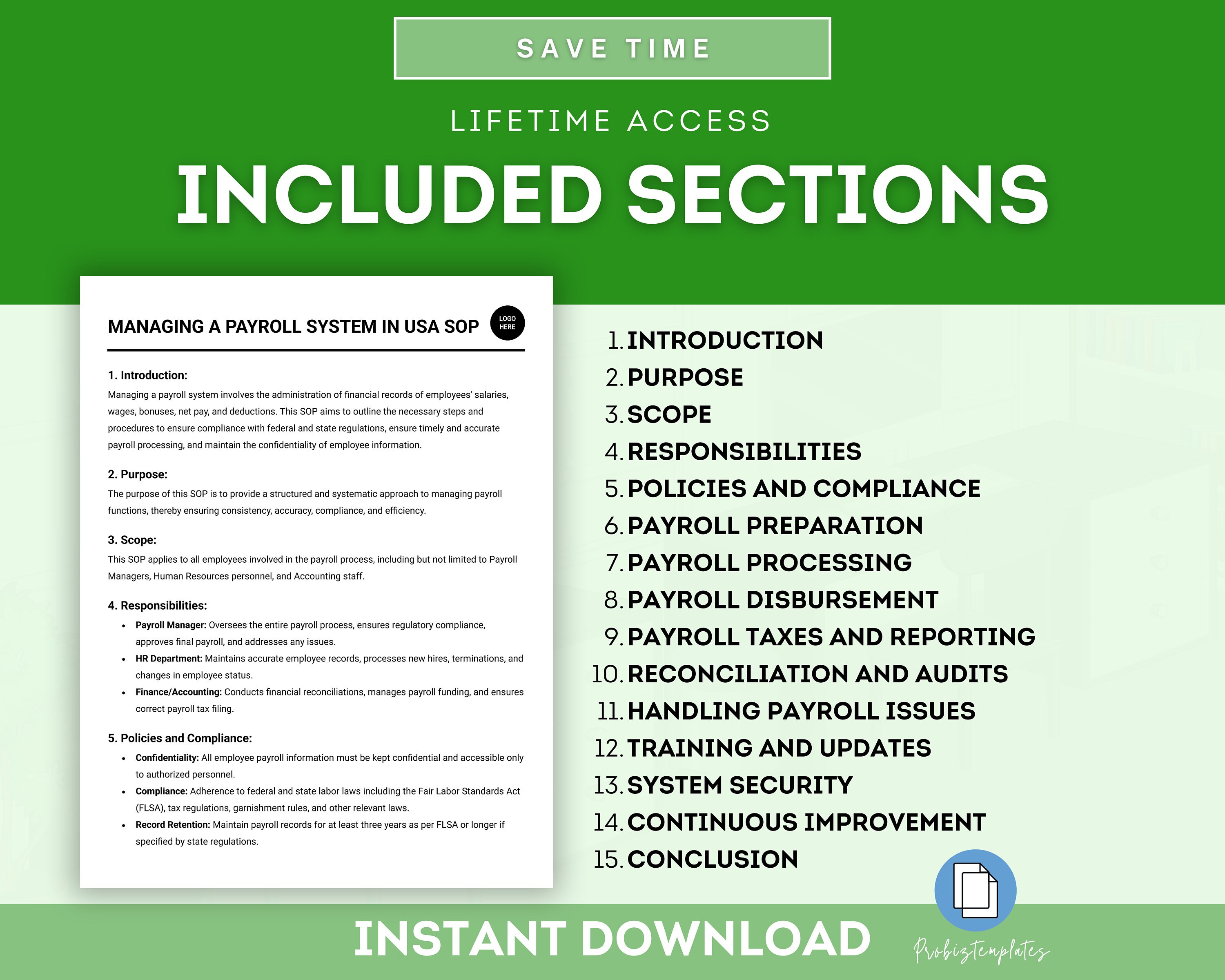 Managing A Payroll System in USA Standard Operating Procedure Template ...