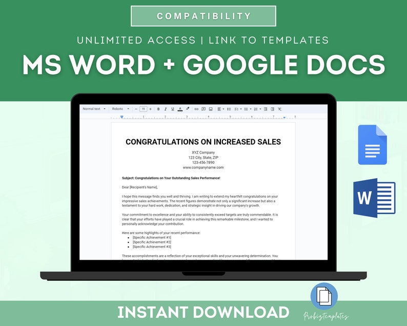 Congratulations on Increased Sales Letter Template, Sales Achievement ...