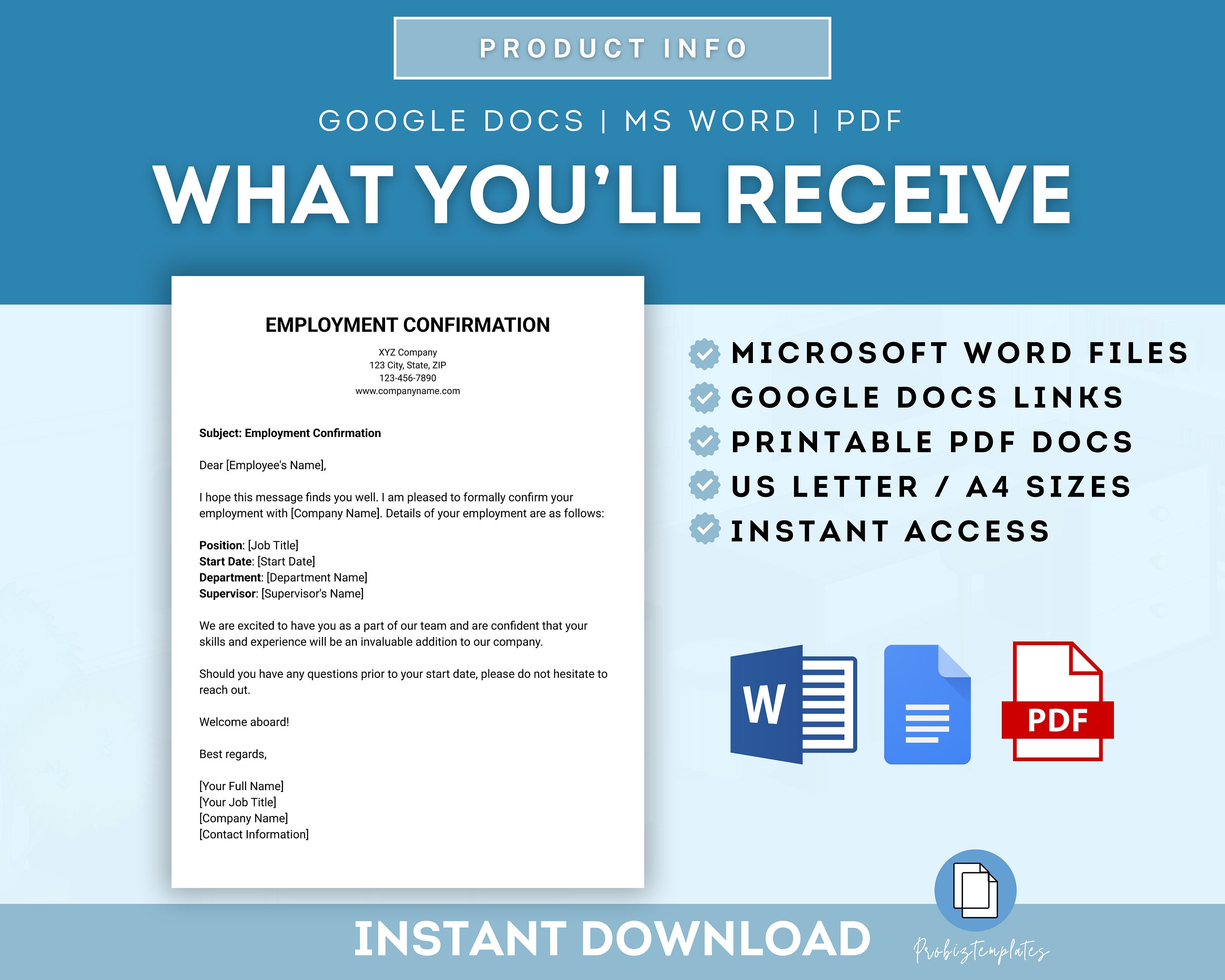 Employment Confirmation Letter Template, Job Confirmation Letter ...