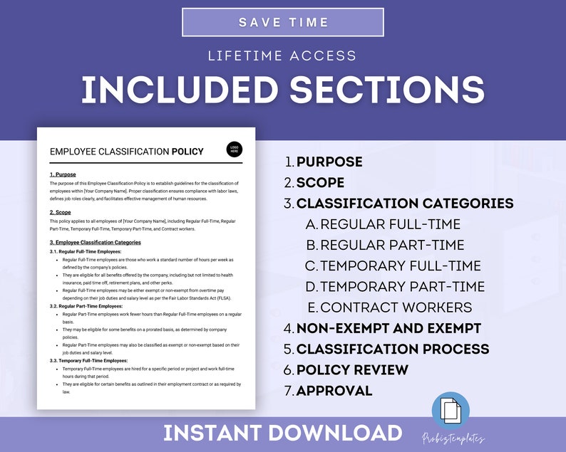 Employee Classification Policy Template, Staff Personnel Classification ...
