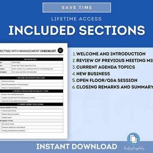 Meeting With Management Agenda Checklist Template, Management Meeting ...