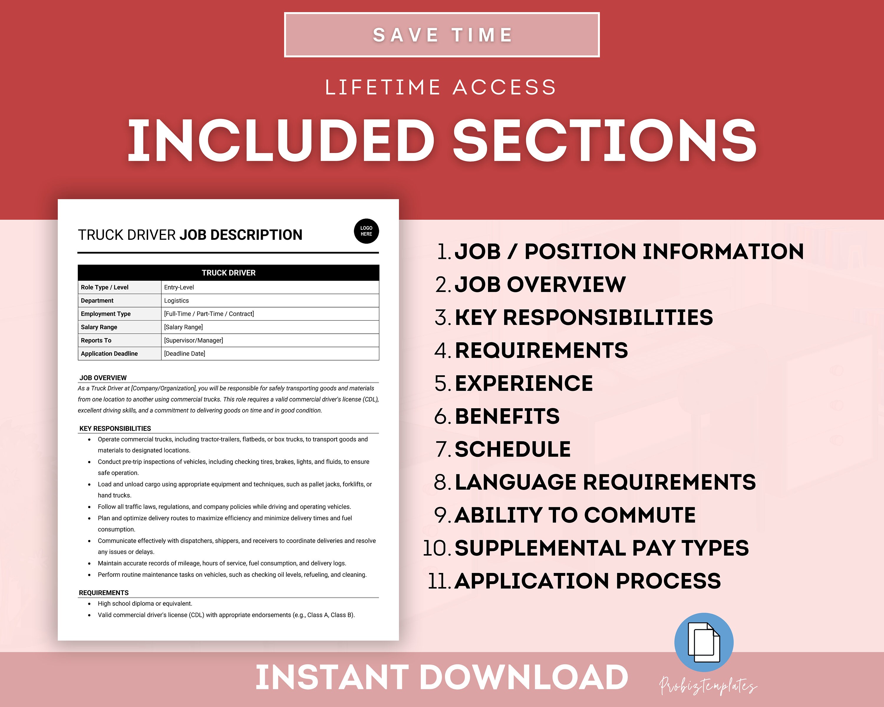 Truck Driver Job Description, CDL Driver Role, Long Haul Driver Duties ...