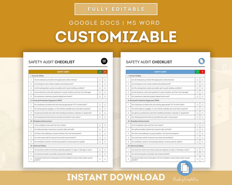 Workplace Safety Audit Checklist Template, Safety Inspection Form ...