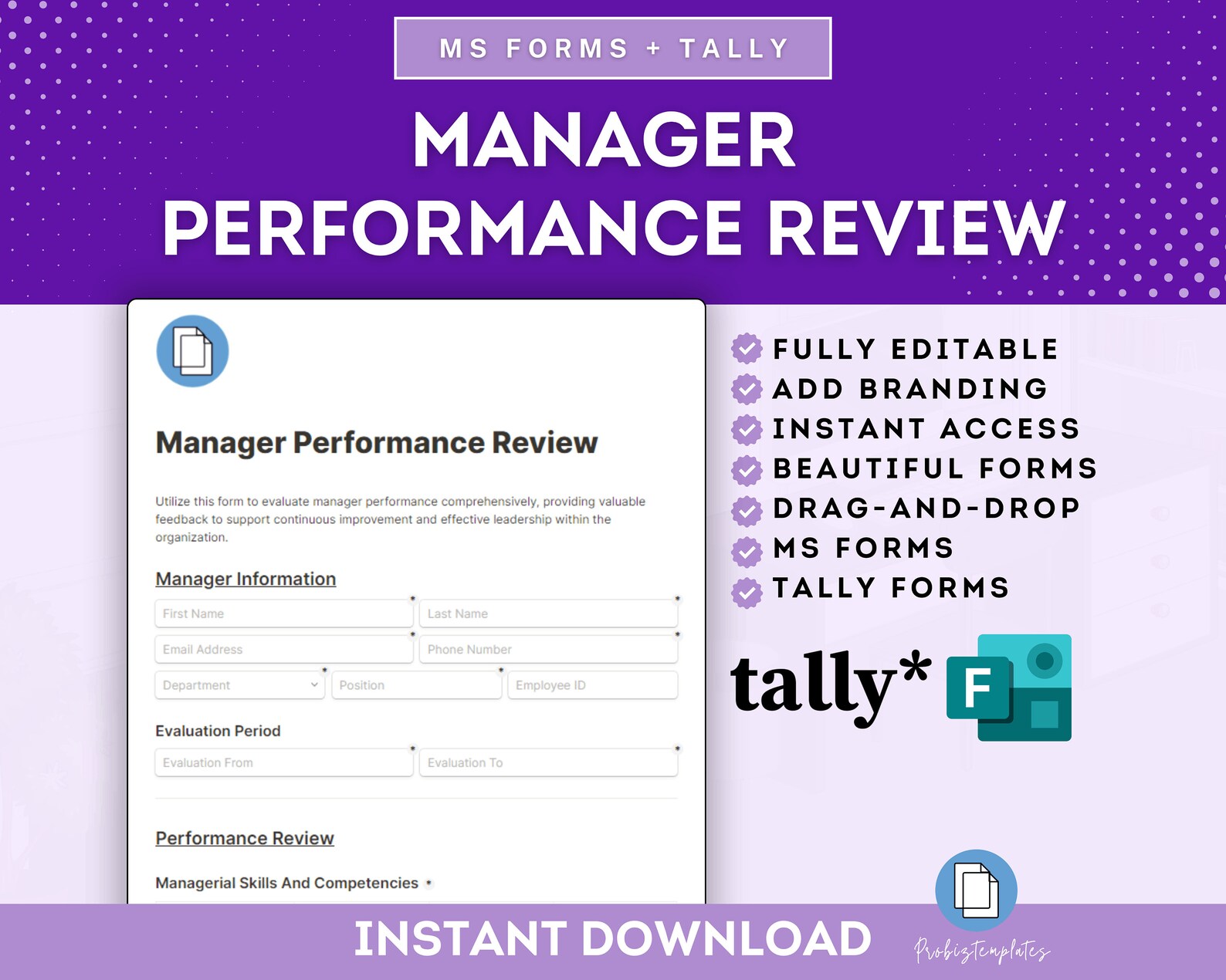 Manager Performance Online Review Form Template, Managerial Performance ...