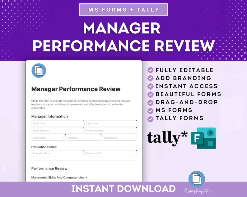 Manager Performance Online Review Form Template, Managerial Performance ...