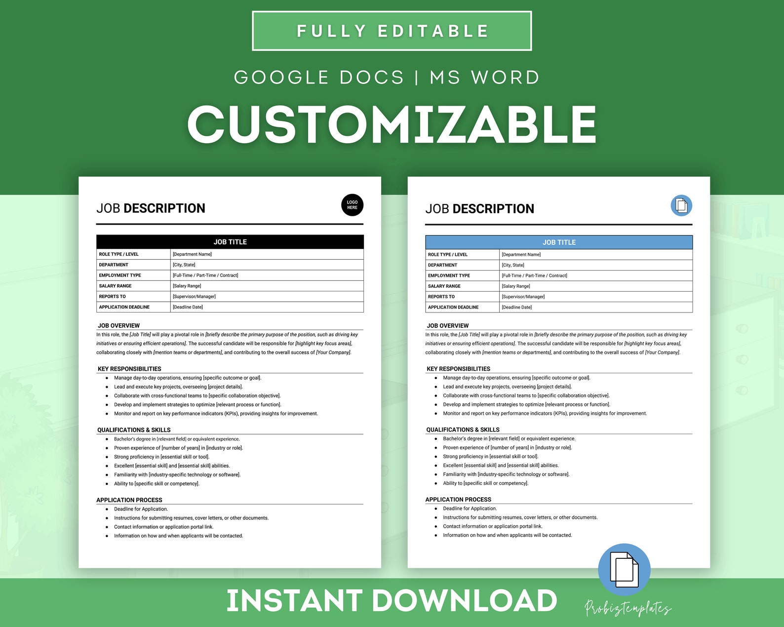 Job Description Template, Job Description Form, Employee Onboarding ...