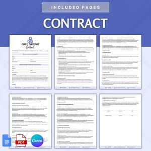 Daycare Contract Bundle, Daycare Business Starter Kit, Preschool ...