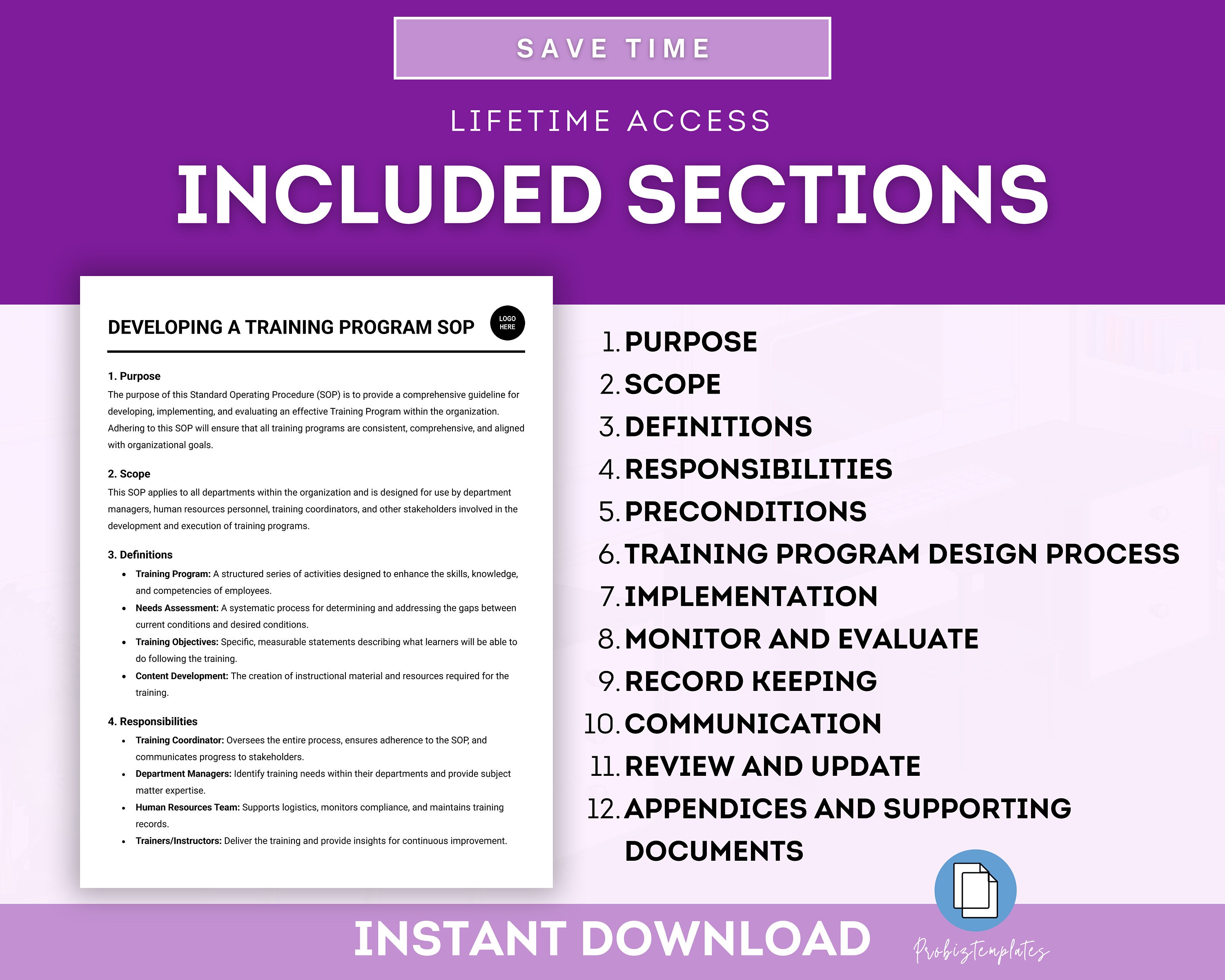 Developing Training Program SOP Template, Training Program Creation ...