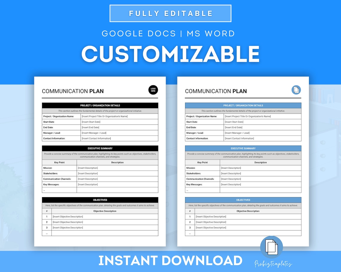 Communication Plan Template, Stakeholder Engagement Strategy, Project ...