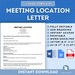 Meeting Location Letter, Meeting Venue Notification, Meeting Place ...