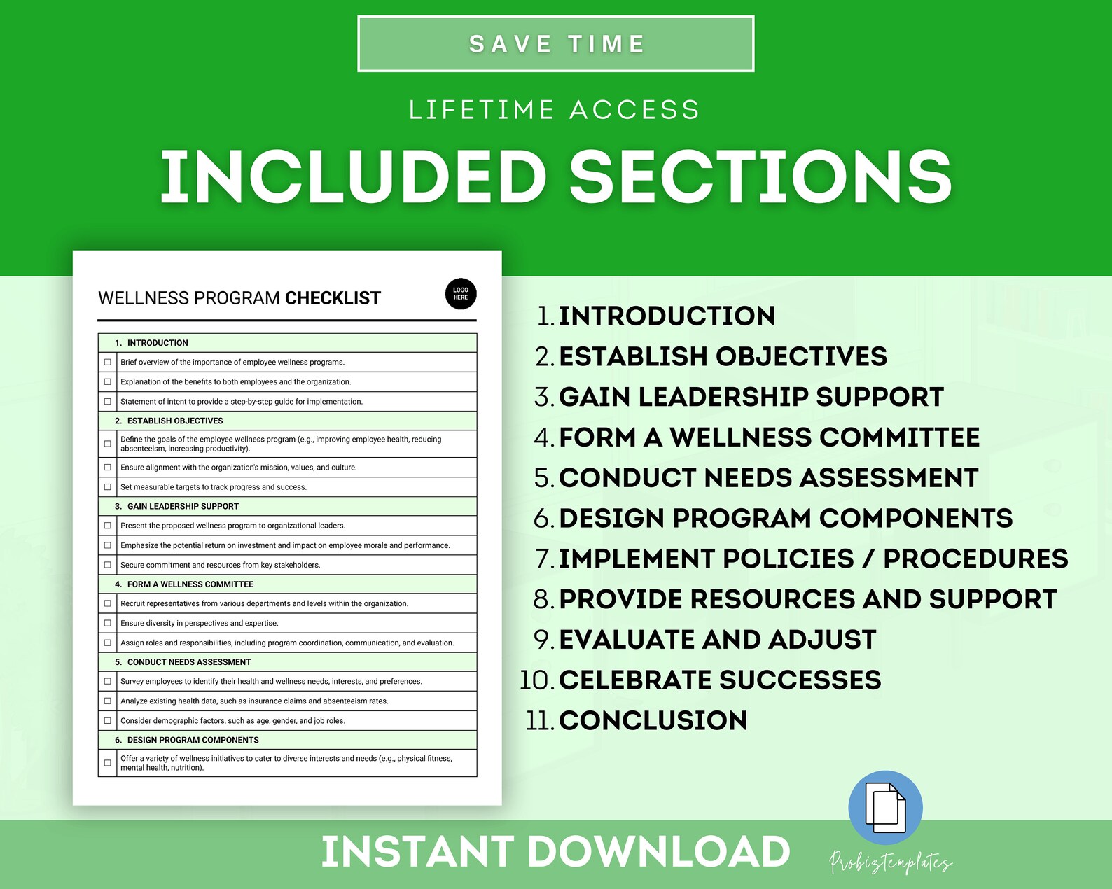 Employee Wellness Program Checklist Template, Workforce Health and ...