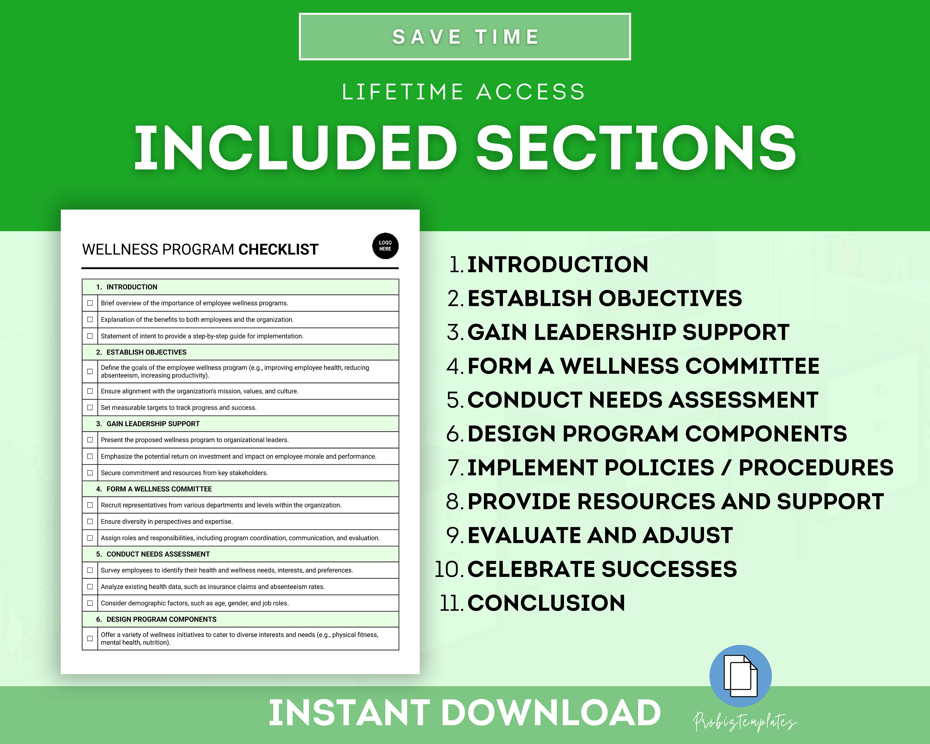 Employee Wellness Program Checklist Template, Workforce Health and ...