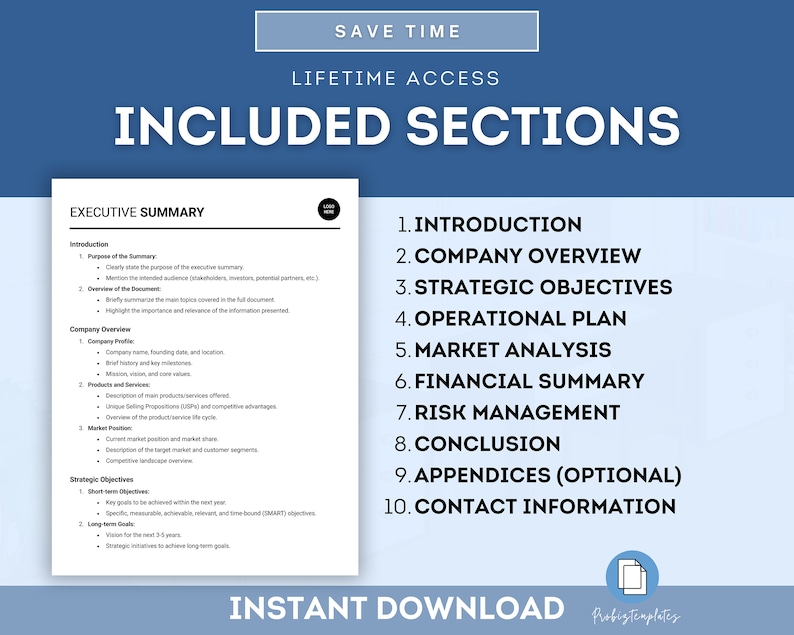 Executive Summary Template, Business Executive Summary, Company ...