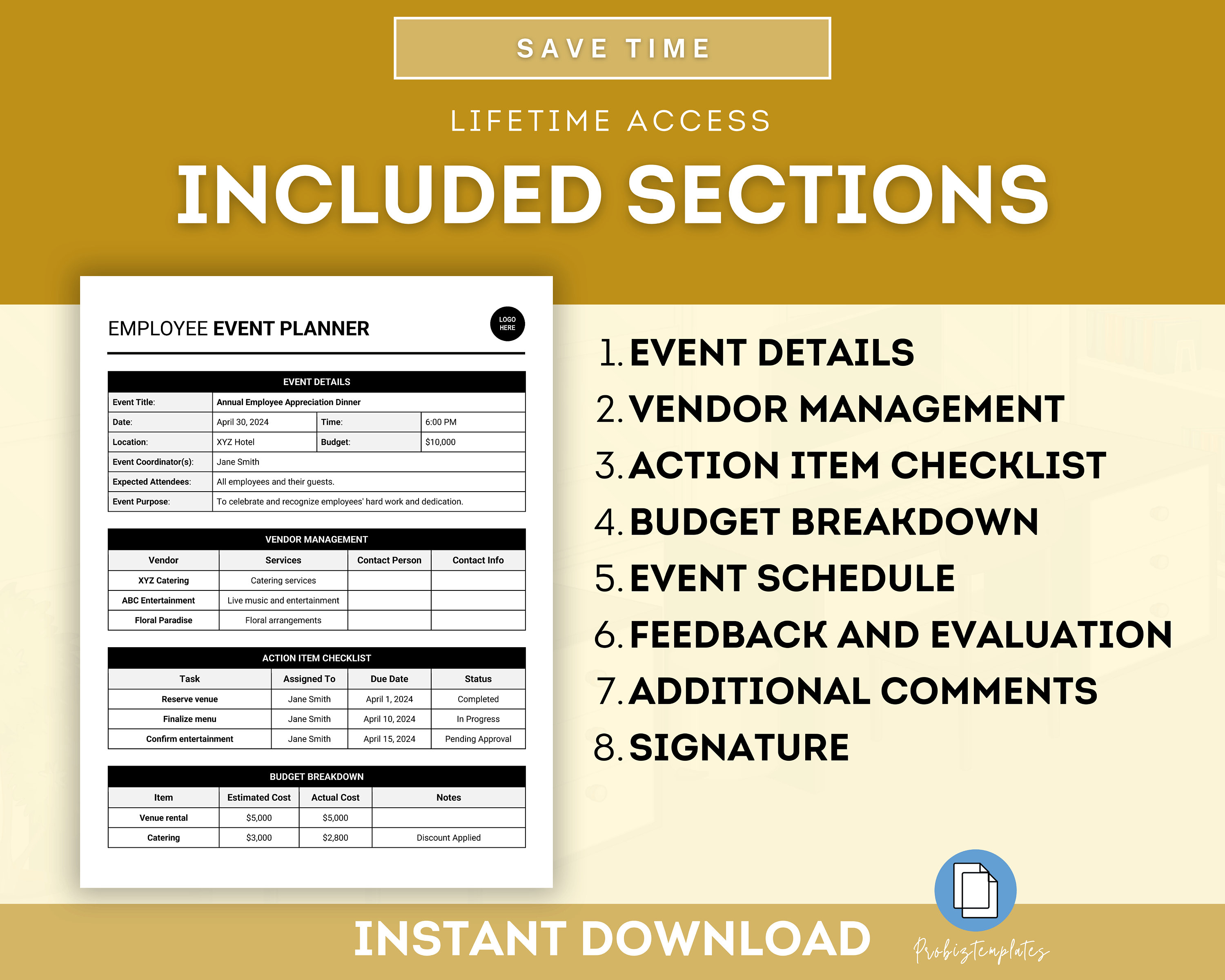Employee Event Planner Template, Employee Celebration Event Planning ...
