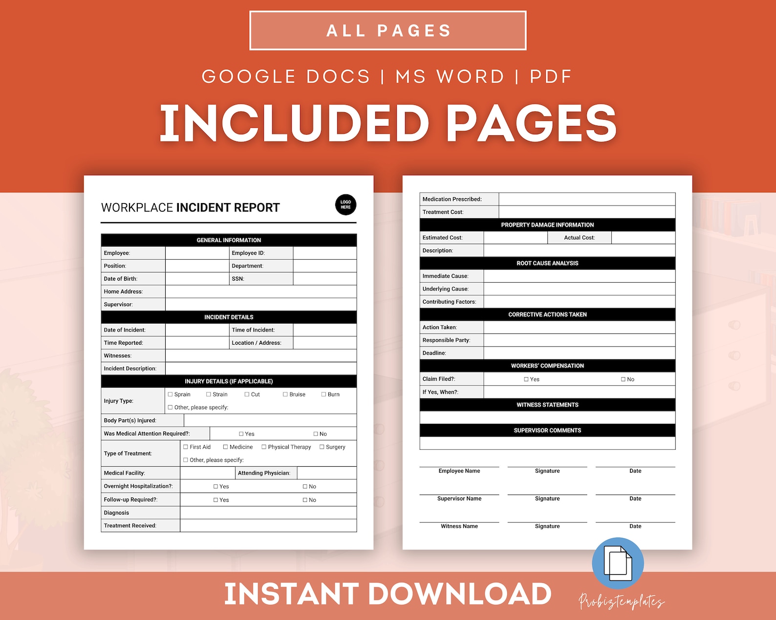 Workplace Incident Report Form Template, Workplace Accident Report Form ...