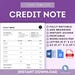 Credit Note Template, Credit Memo Template, Credit Adjustment Note ...