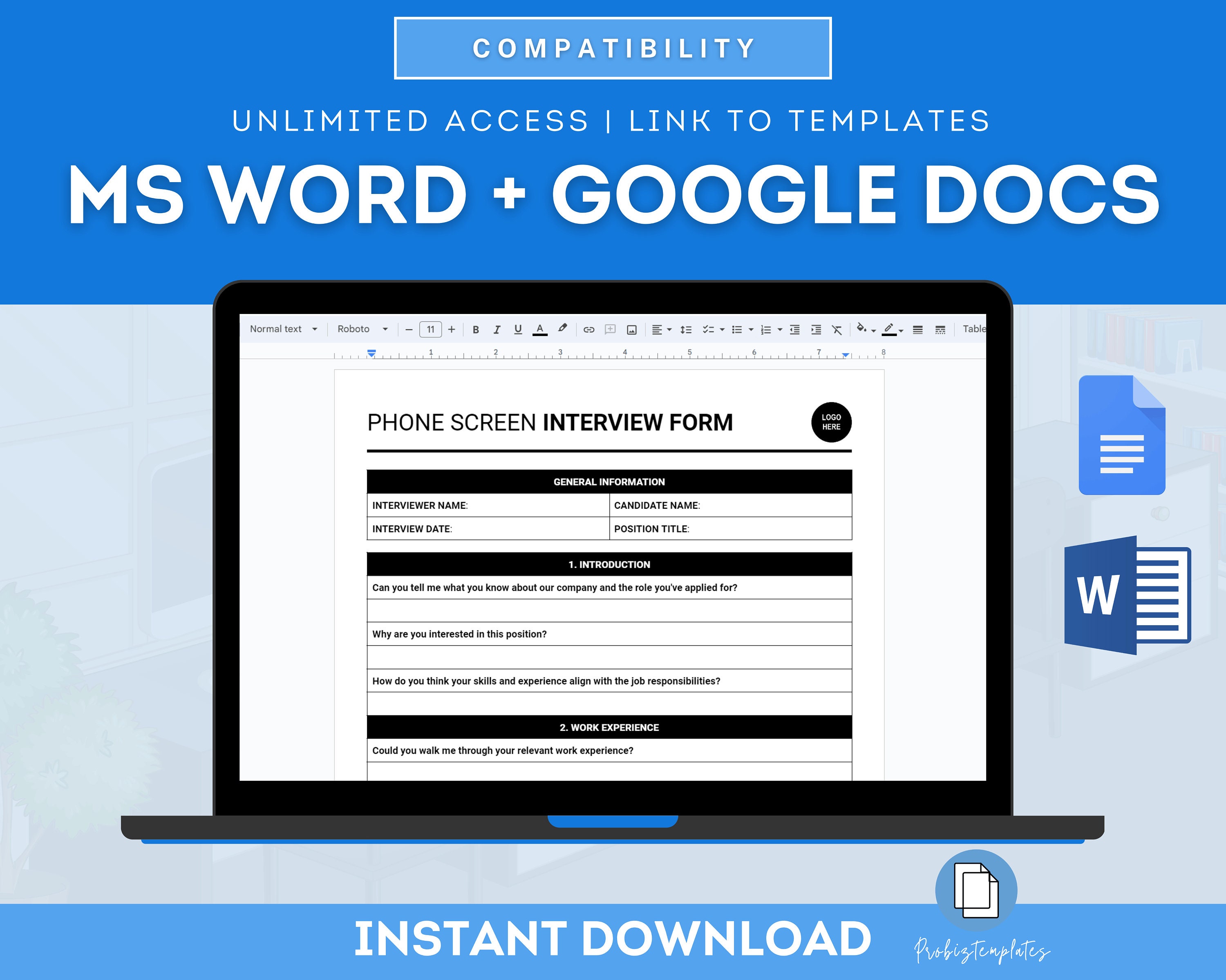 Phone Screen Interview Form Template, Pre-interview Screening Checklist ...