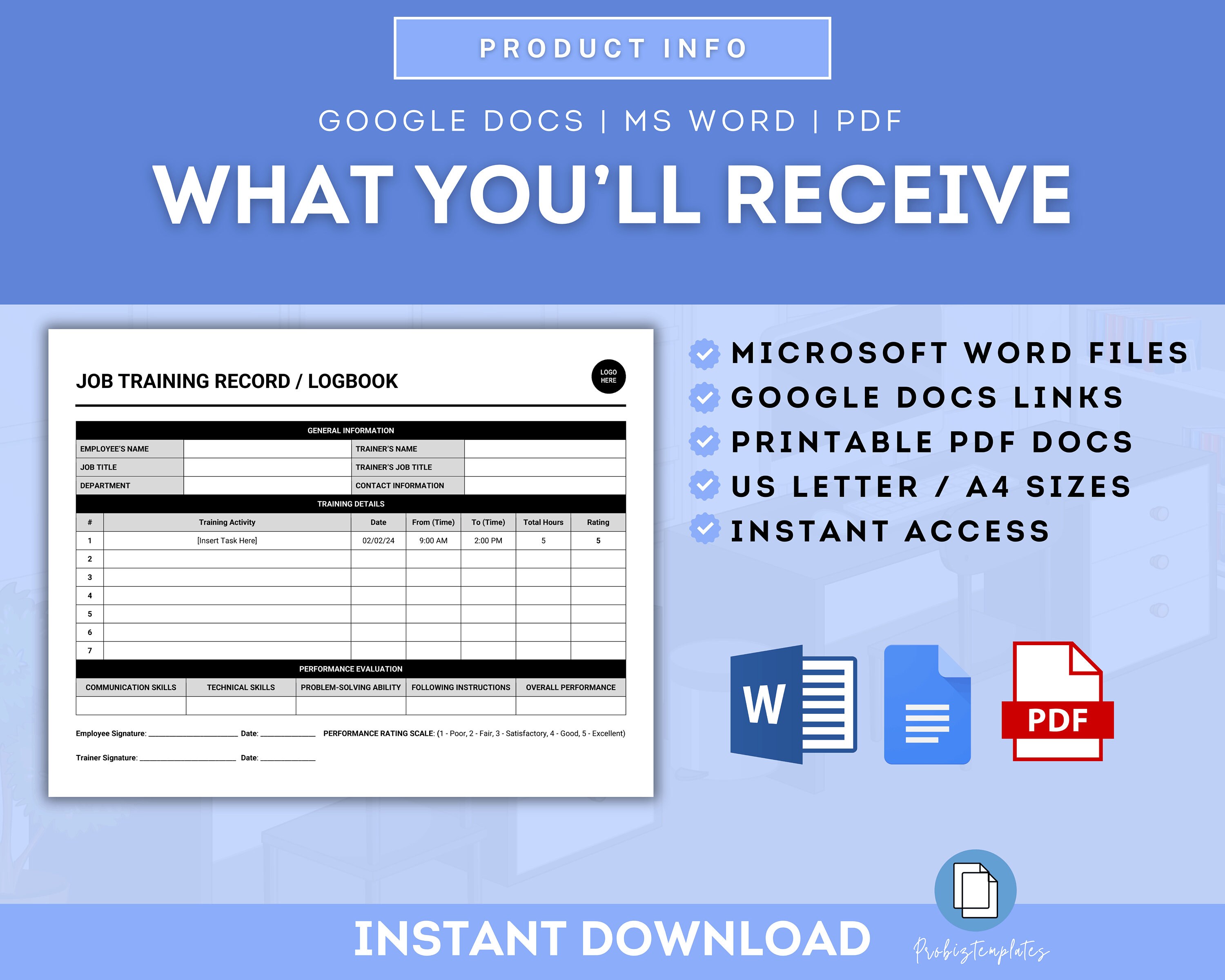 Job Training Record Template, Employee Training Progress Tracker, HR ...