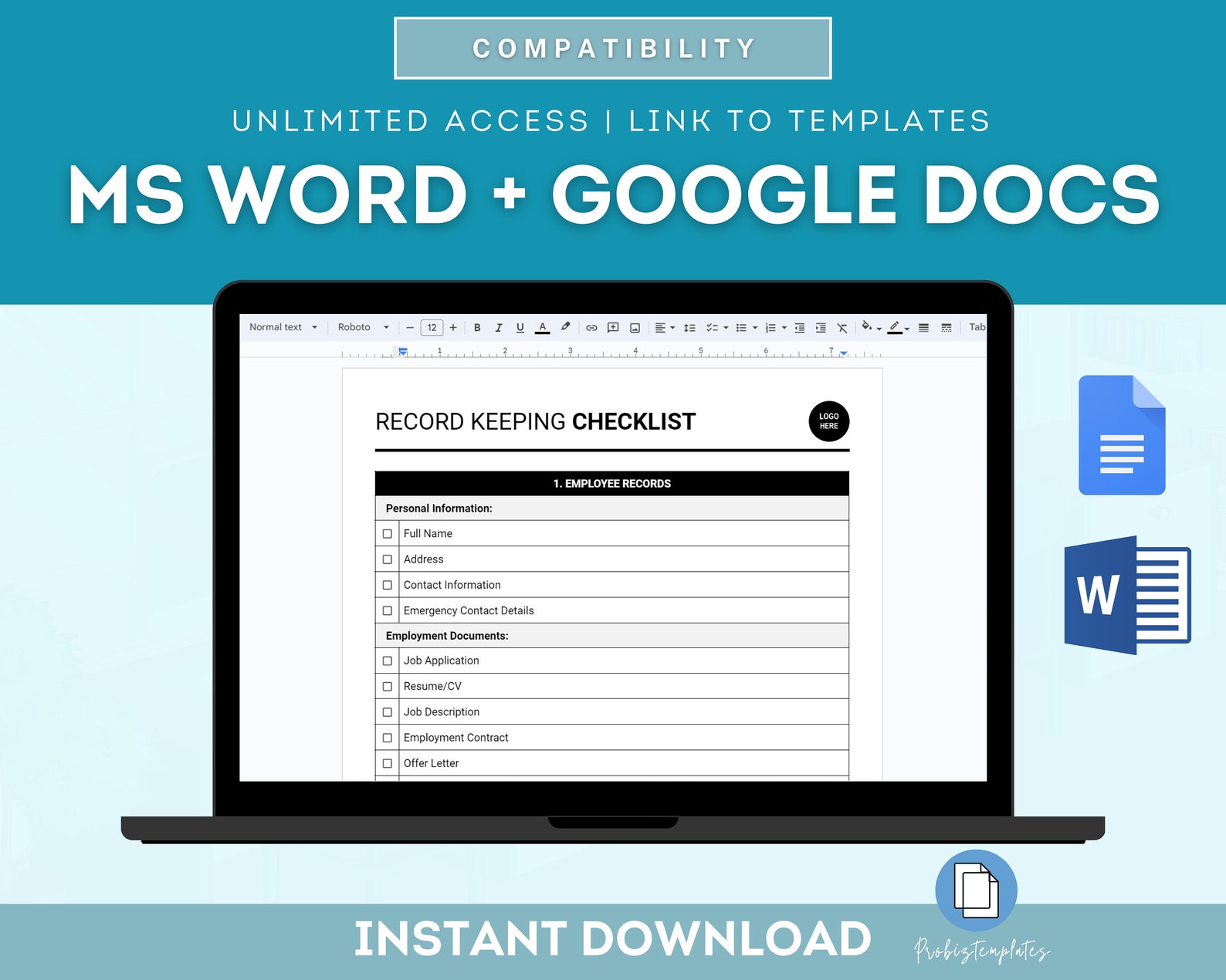 Record Keeping Checklist Template, Business Record Keeping Checklist ...