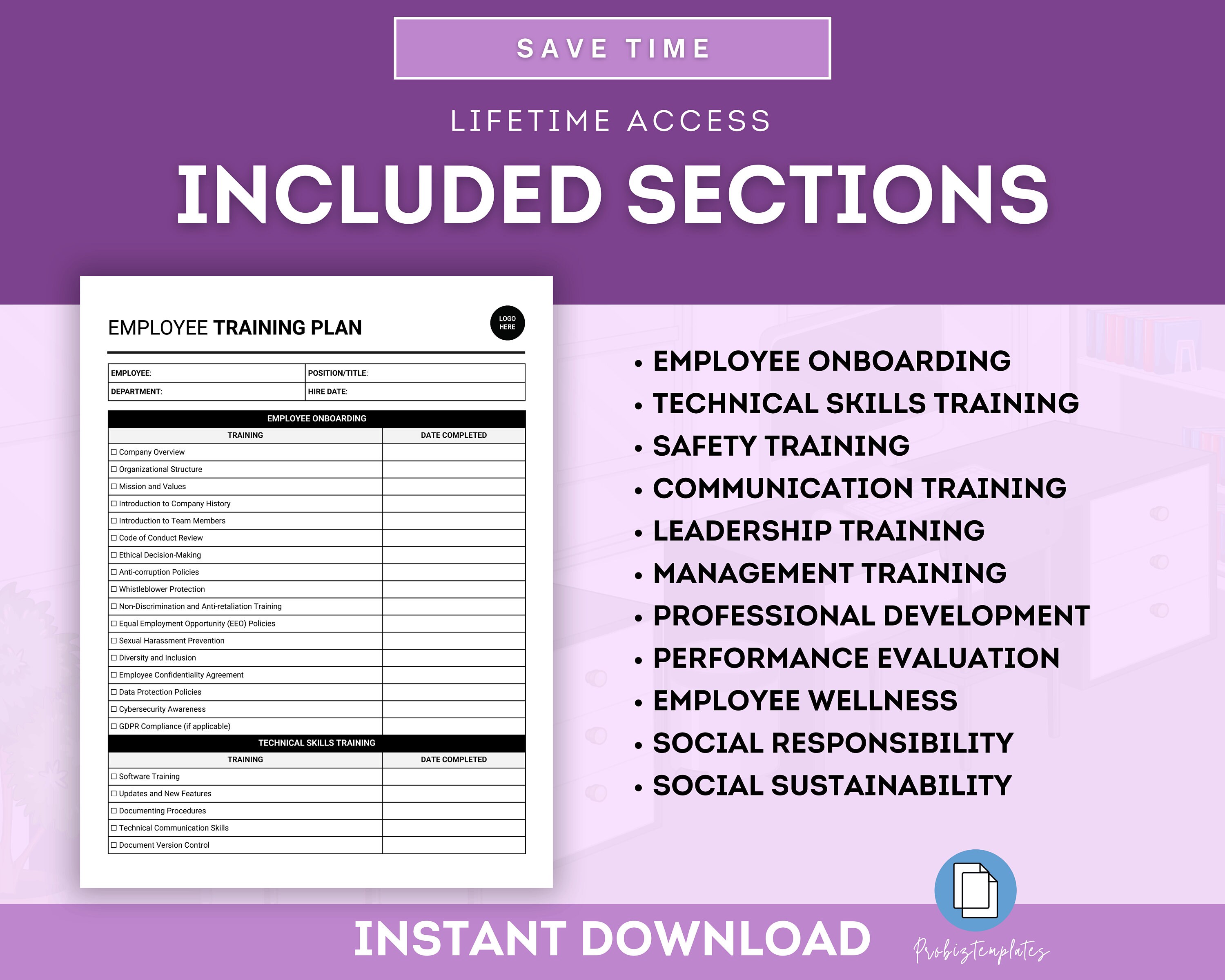 Employee Training Plan Template, New Hire Training Plan, Employee ...