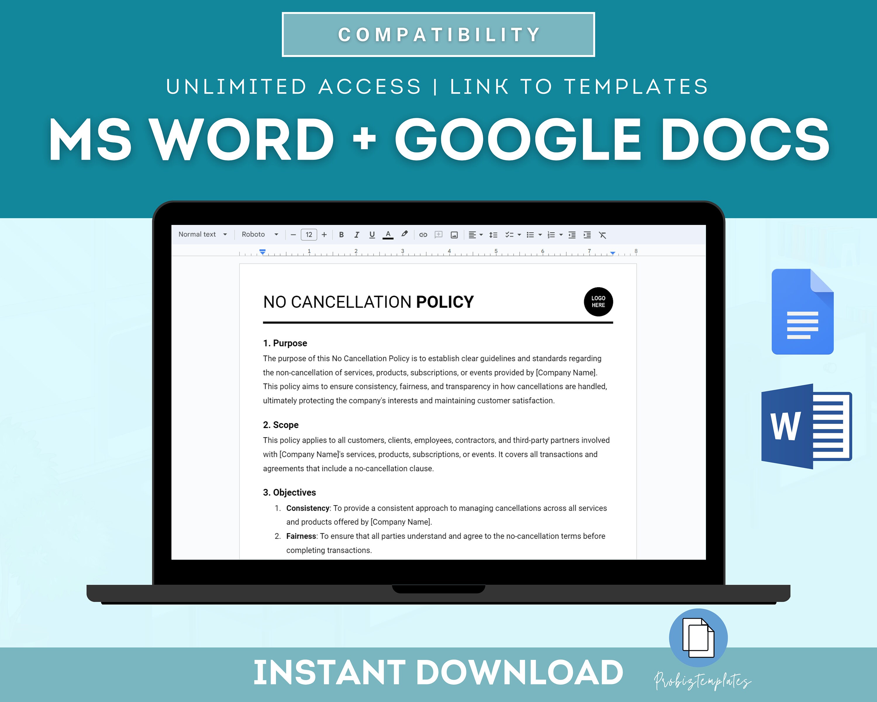 No Cancellation Policy Template, Cancellation Policy Guidelines, No ...