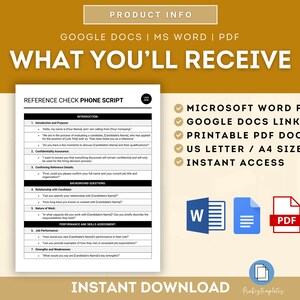 Reference Check Phone Script, Job Reference Check Phone Script ...