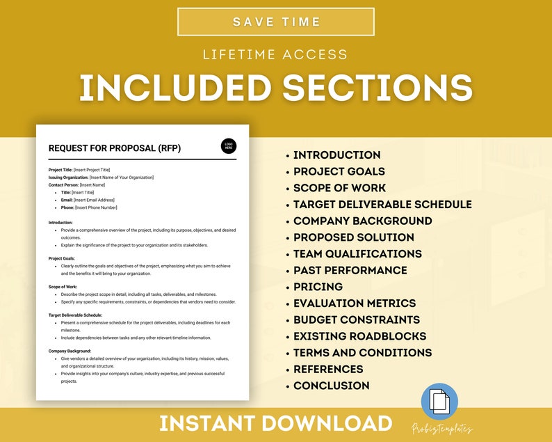 Request for Proposal Template, RFP, Proposal Solicitation Template, Bid ...