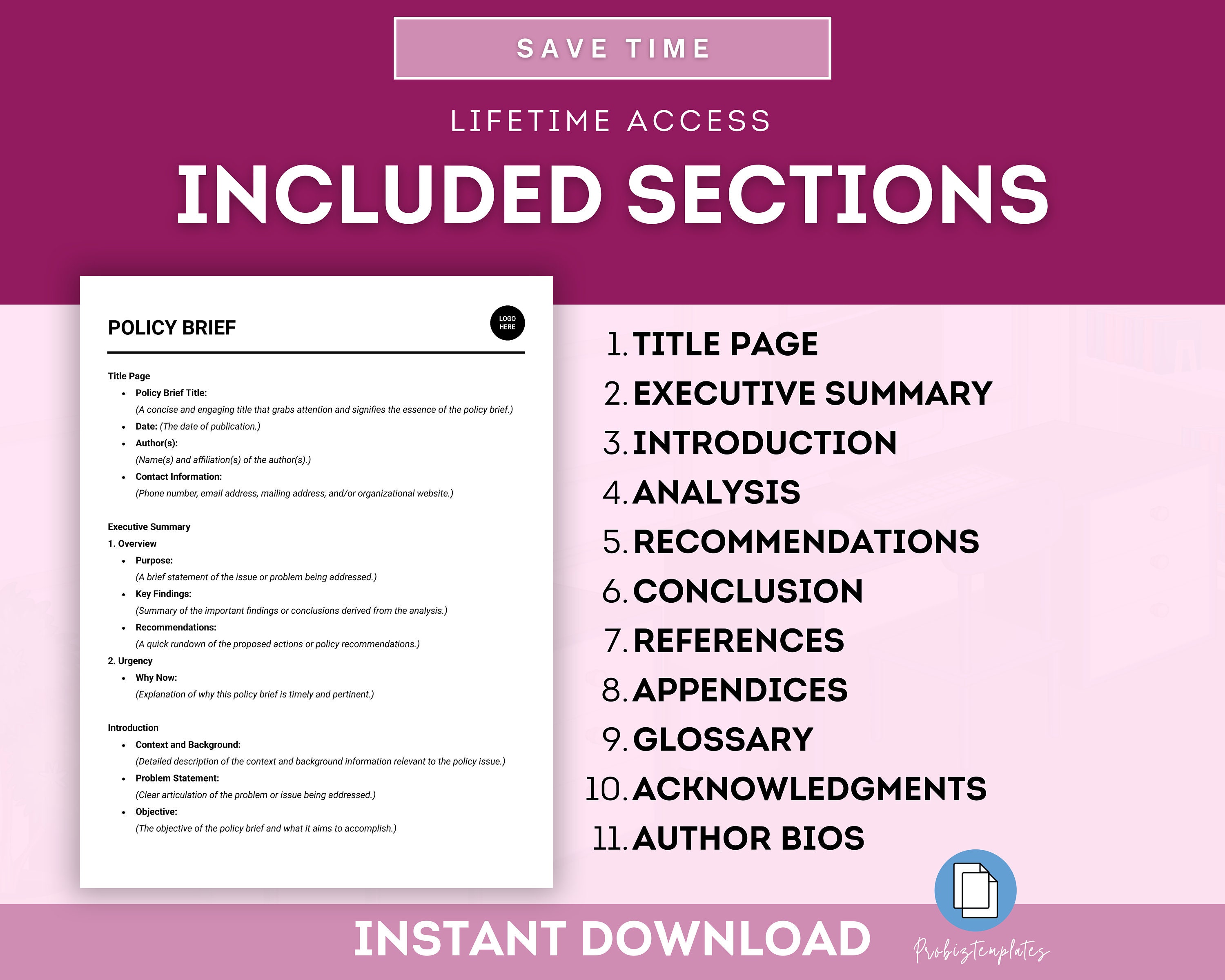 Policy Brief Template, Policy Summary, Policy Overview, Company Policy ...