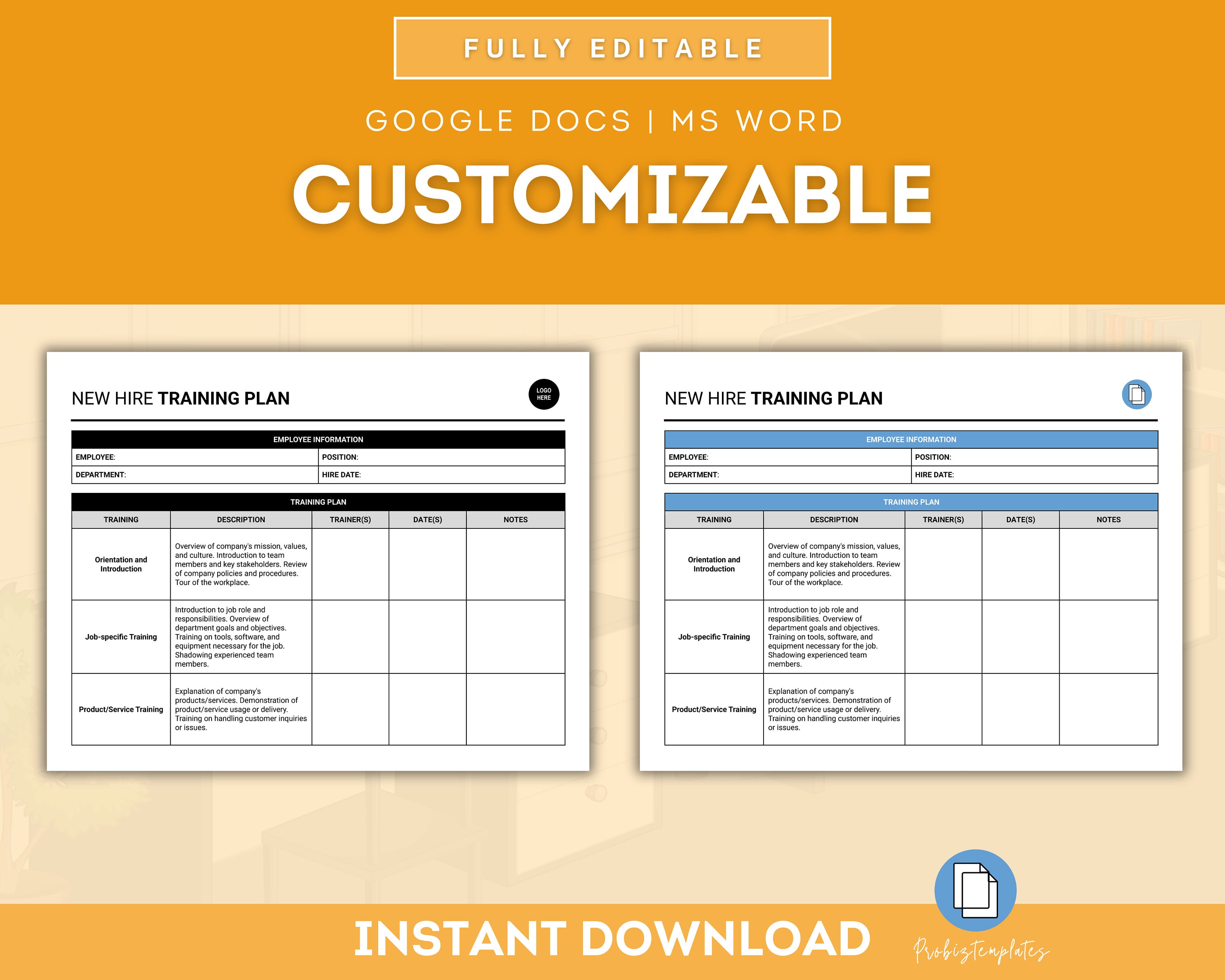 New Hire Training Plan, Employee Orientation Guide, Employee Onboarding ...