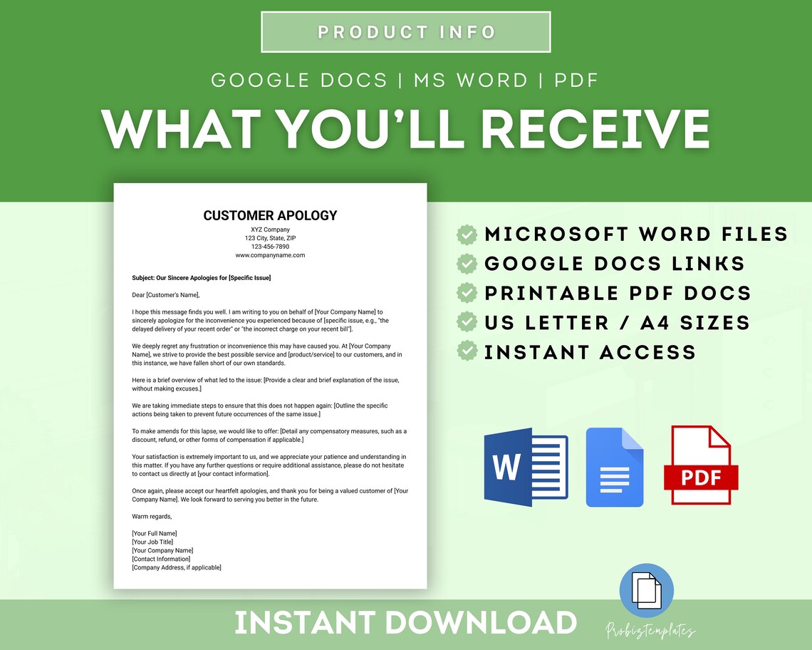 Customer Apology Letter Template, Apology Letter to Customer, Customer ...