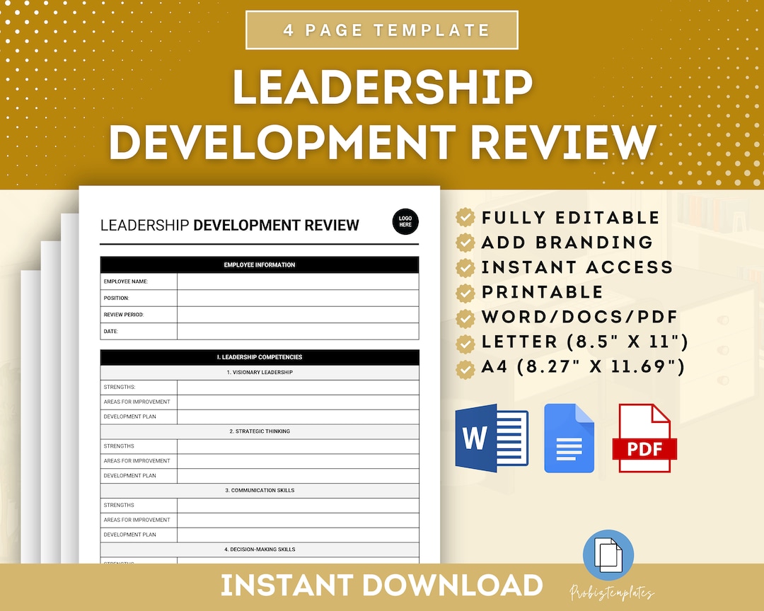 Employee Leadership Development Review Template, Employee Goals ...