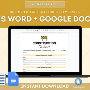 Construction Contract Bundle, Contractor Agreement Forms, Building ...