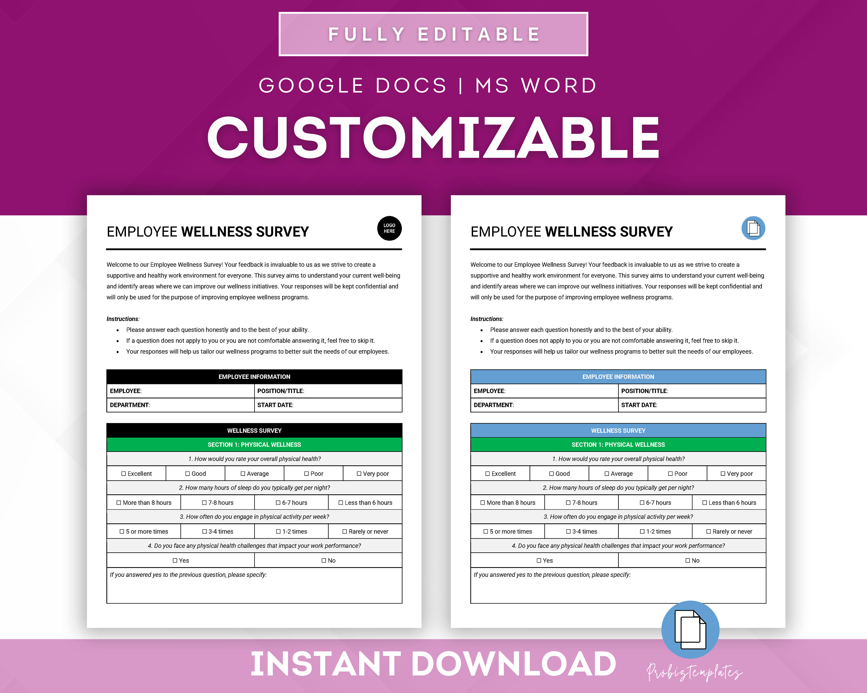 Employee Wellness Bundle, Workplace Wellness and Safety Bundle ...
