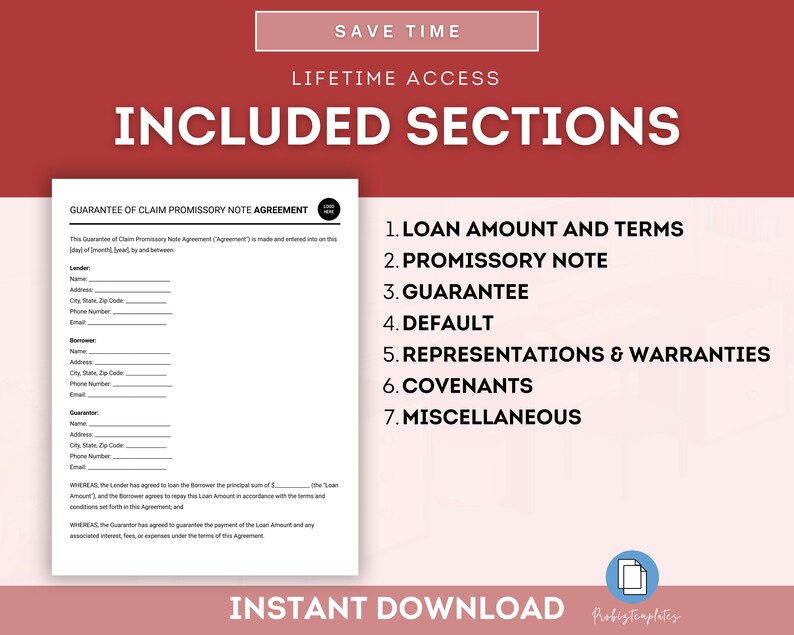 Guarantee of Claim Promissory Note Agreement Template, Promissory Note ...